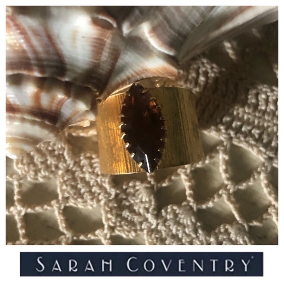 Sarah Coventry | Jewelry | Vintage Amber Navette Adjustable Cocktail ...